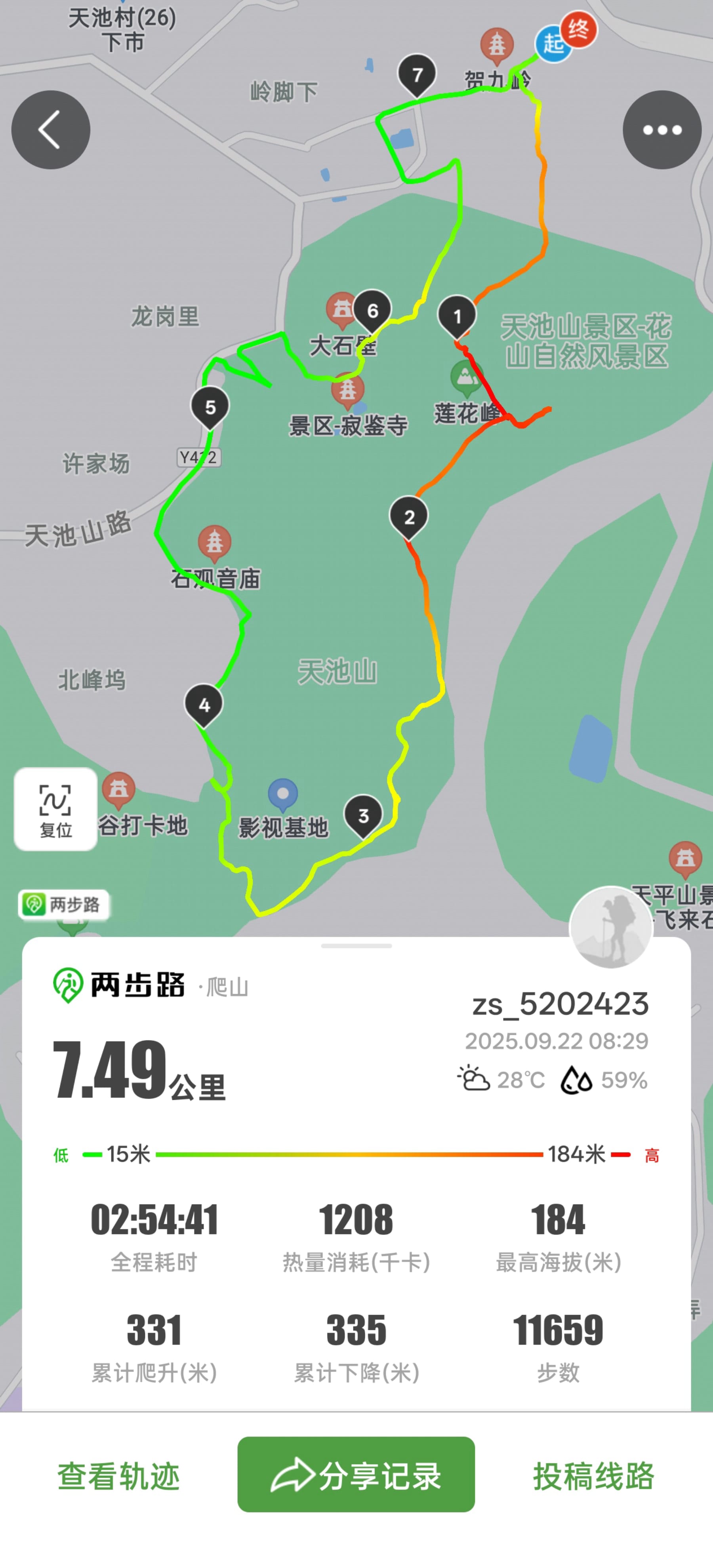 独自登小土坡 - 天池山 - Hi，Jeray大叔